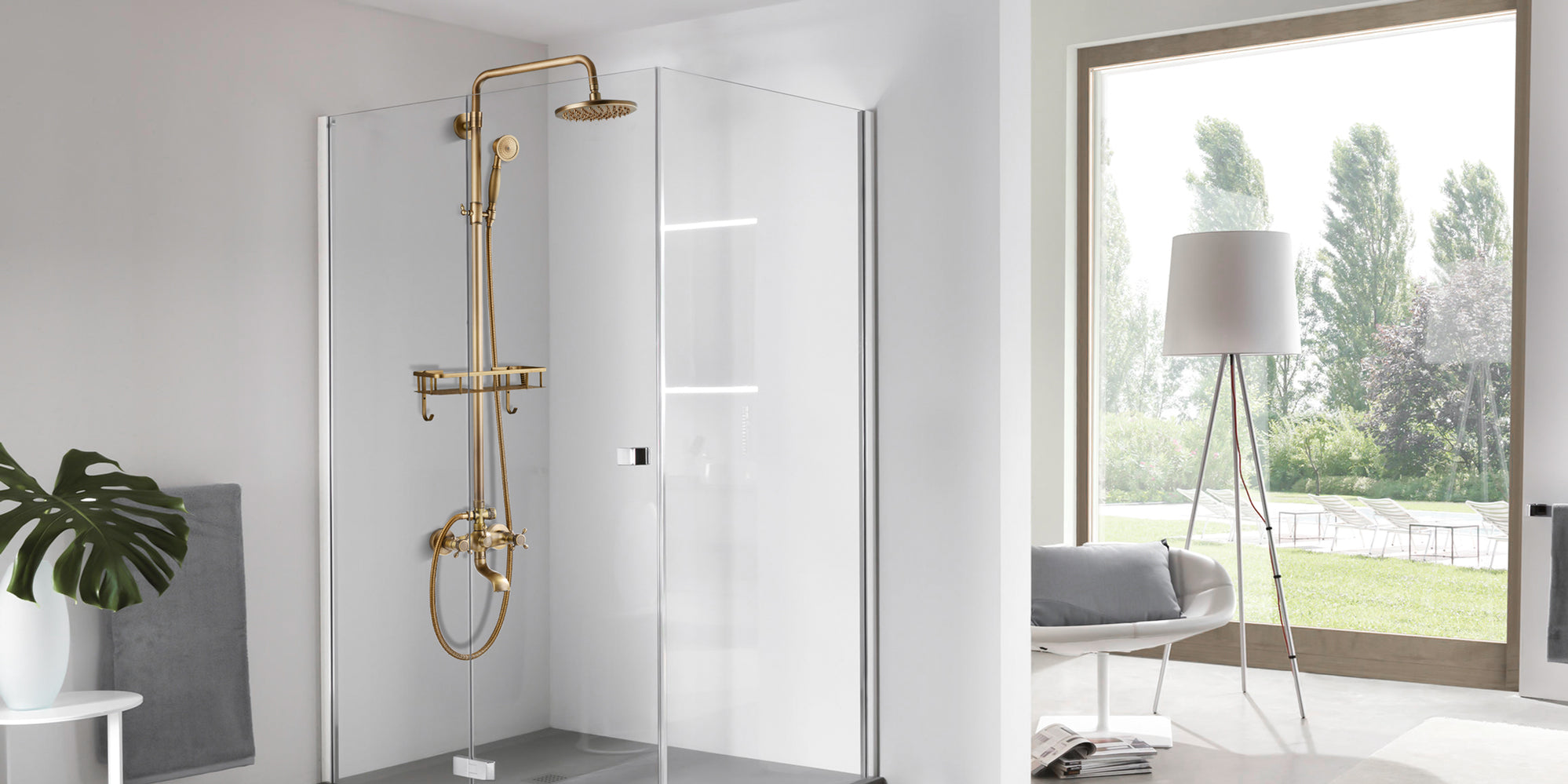 Gotonovo 8 Inch Rain Shower Head Wall Mounted Exposed Bathroom Shower