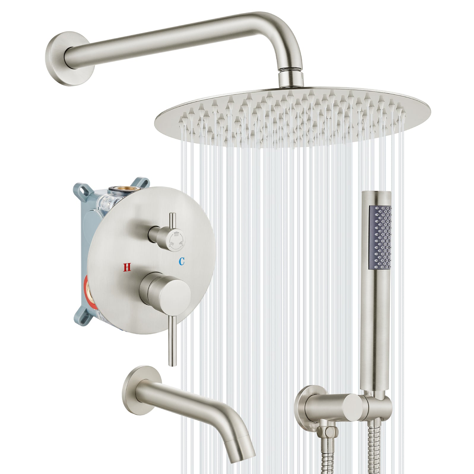 wall mount rain shower system — gotonovo